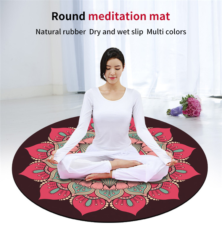 China Factory Price Custom Printed Round Meditation Printed Yoga Mat ...
