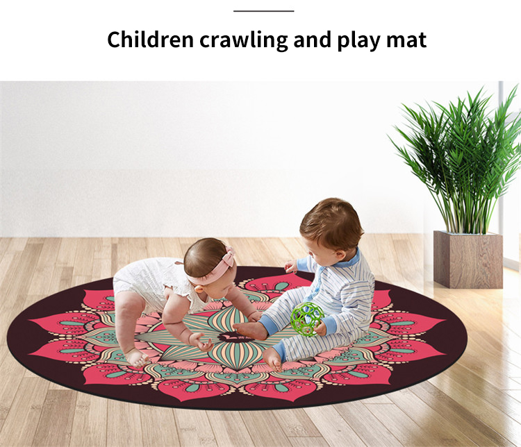 China Factory Price Custom Printed Round Meditation Printed Yoga Mat ...